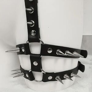 Accessories | Wicked Silk Goth Emo Punk Rave Spike Faux Leather Leg ...